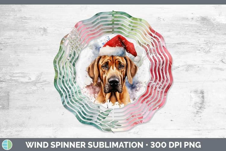 Santa Hat Rhodesian Ridgeback Wind Spinner Sublimation Spinn