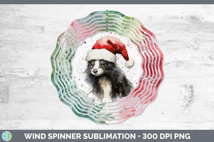 Santa Hat Skunk Wind Spinner Sublimation Spinner Designs