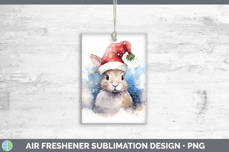 Santa Hat Snowshoe Hare Air Freshener Sublimation Car Freshe