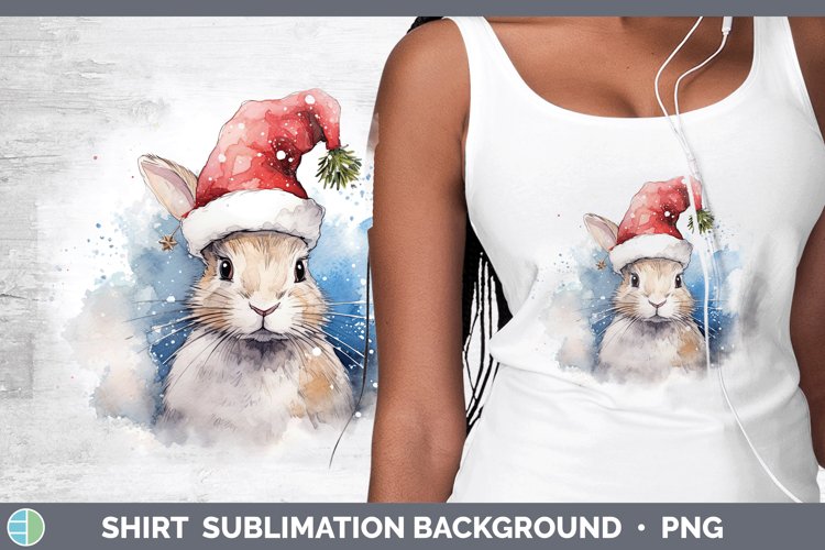 Santa Hat Snowshoe Hare Shirt Sublimation Sublimation Backgr