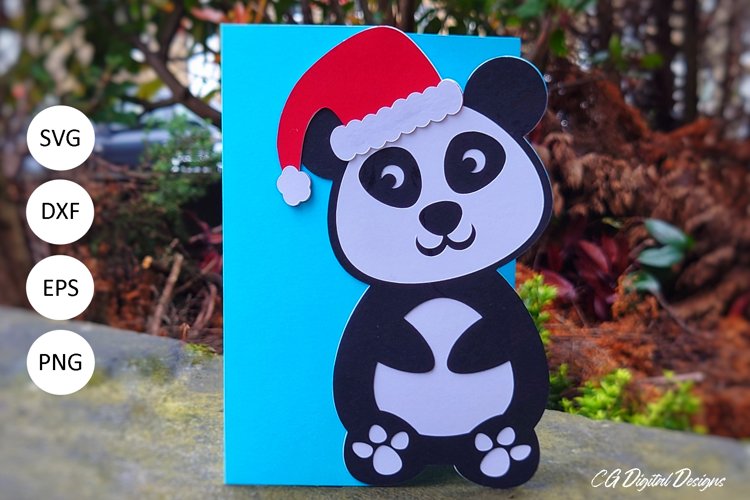 Santa Panda Card - SVG