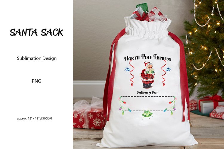 Santa Sack Sublimation Design
