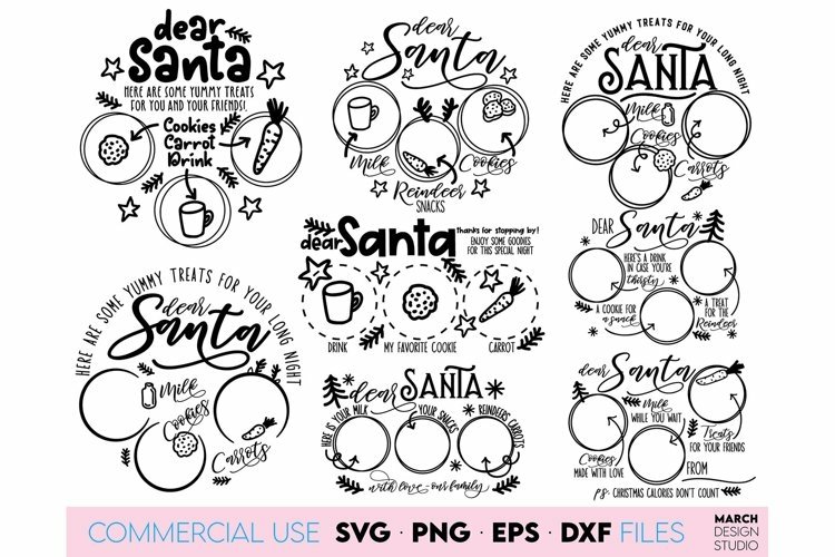 Santa Tray SVG Bundle | Santa Treat Plate SVG | New Years