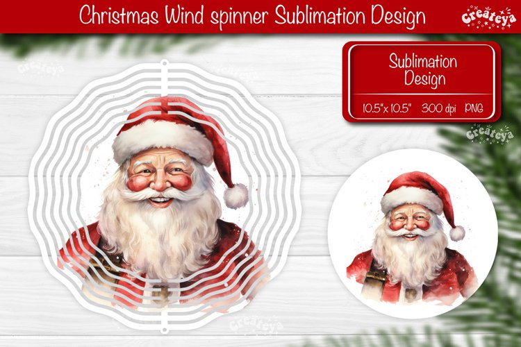 Santa Wind spinner, Christmas wind spinner Sublimation