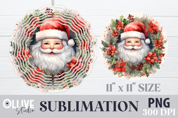 Christmas Santa Wind Spinner Round PNG