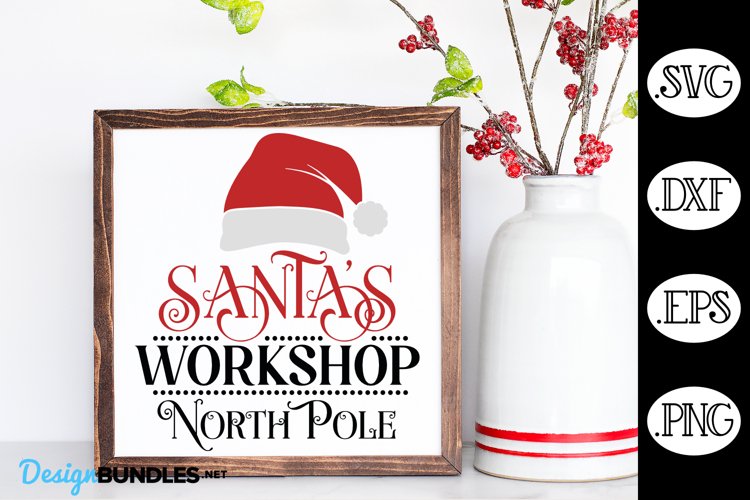 Christmas Santa's Workshop Sign SVG