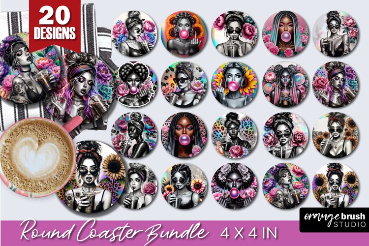 Sarcastic Coaster Bundle - Sassy Girl Round Coaster Bundle