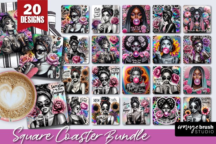 Sarcastic Coaster Bundle - Sassy Girl Square Coaster Bundle