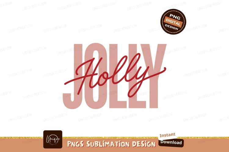 Jolly text with holly accent lettering script (5907789)