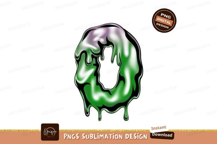 Dripping green slime letter liquid