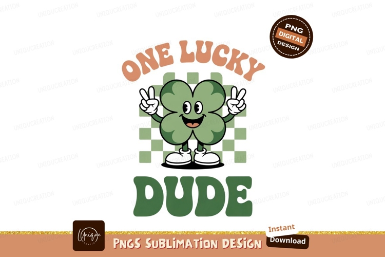 Lucky clover dude with peace signs image