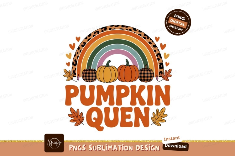 Autumn rainbow pumpkins queen fall