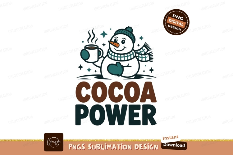 Smiling snowman holding hot cocoa drink winter