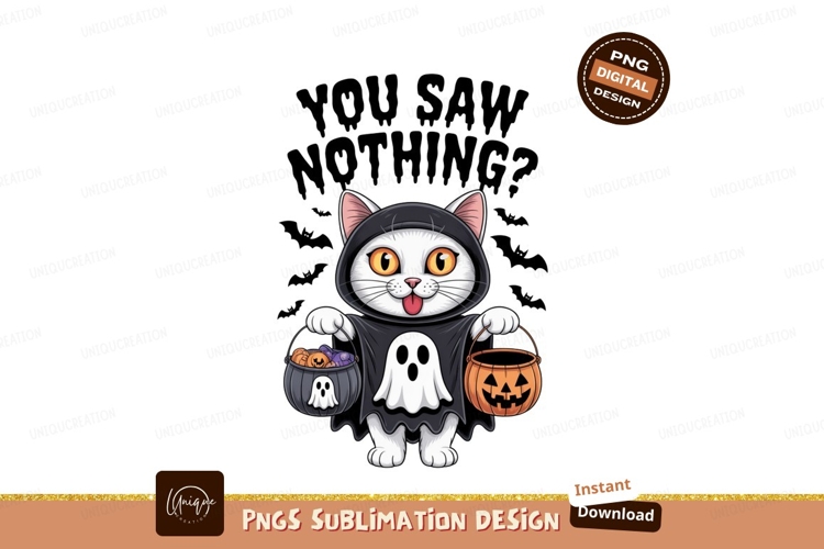 White cat ghost costume trick or treat halloween