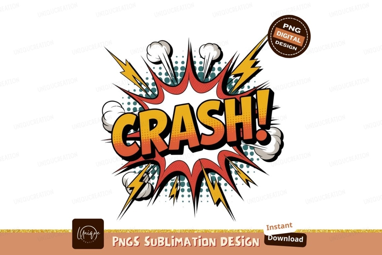 Comic explosion crash sound effect image