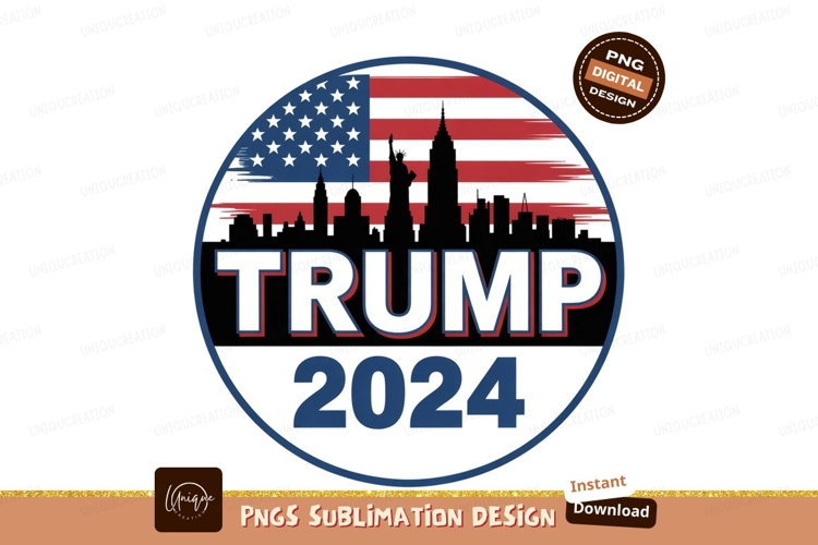 American flag skyline trump campaign image