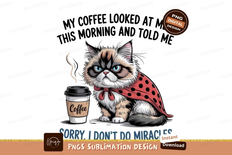 Grumpy cat coffee morning drink