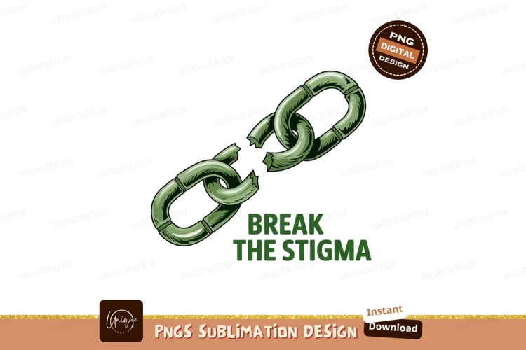 Broken chain green text stigma
