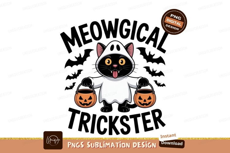 Black cat ghost costume halloween trick or treat image