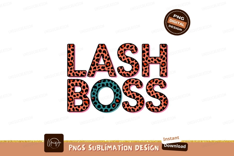 Lash Boss Leopard Print Sublimation Png (5738088)