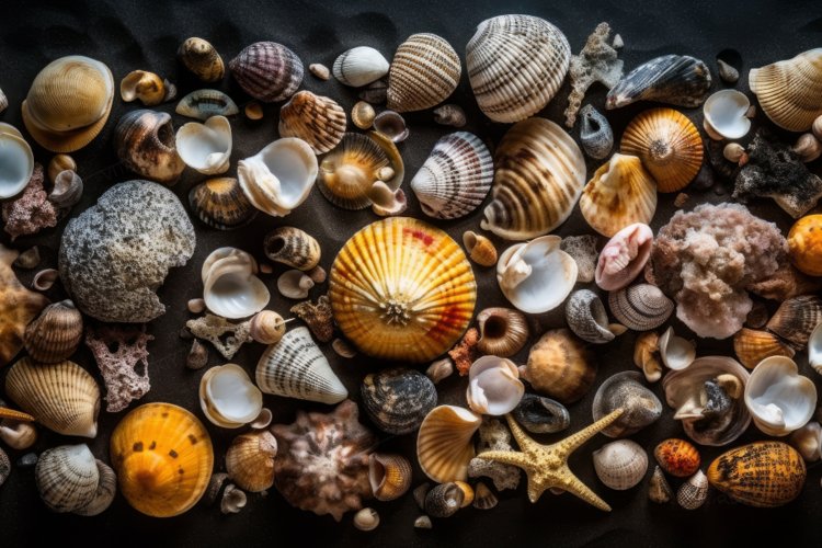 Composition of shells of unique shapes, sizes and (2658052)
