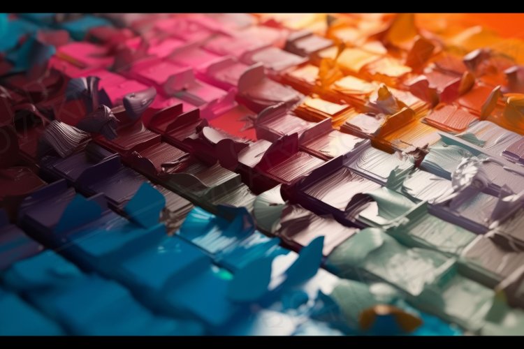 Volumetric paint on canvas, 3D color palette (2673329)