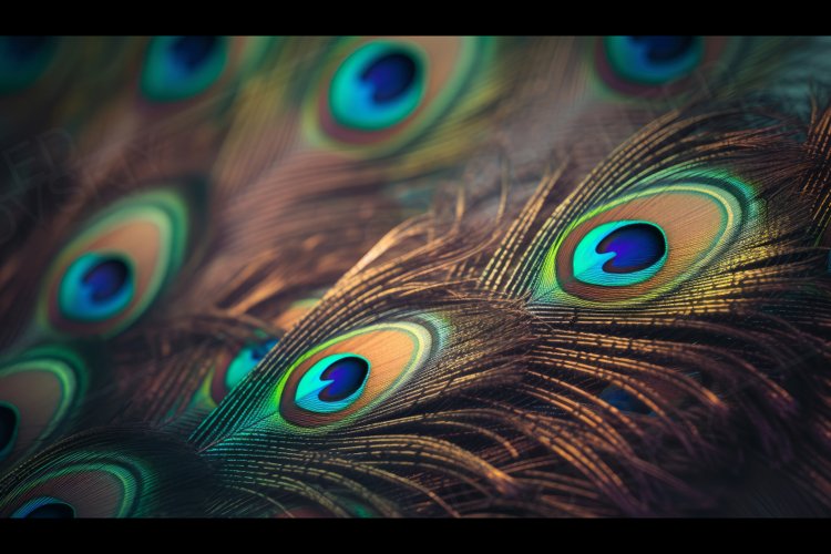 Composition of bright peacock feathers (2670829)