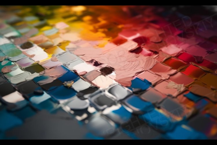 Volumetric paint on canvas, 3D color palette (2673330)