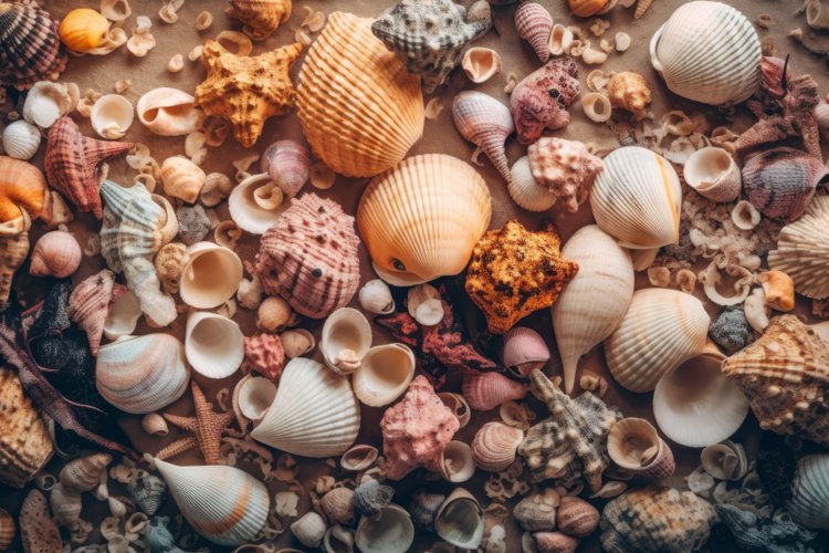 Composition of shells of unique shapes, sizes and (2658056)