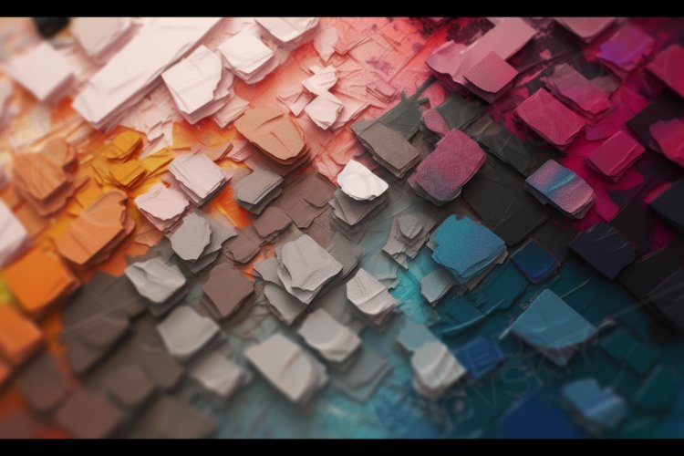 Volumetric paint on canvas, 3D color palette (2673335)