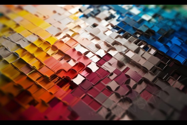 Volumetric paint on canvas, 3D color palette (2673338)