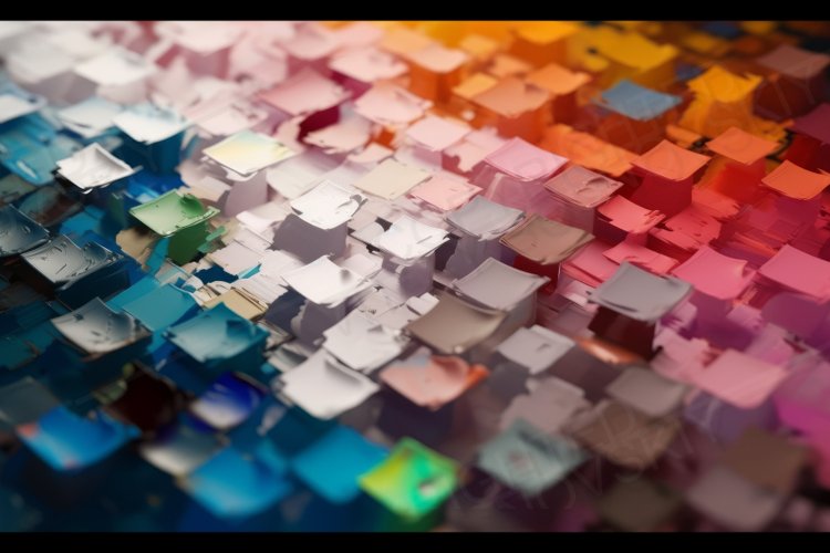 Volumetric paint on canvas, 3D color palette (2673339)