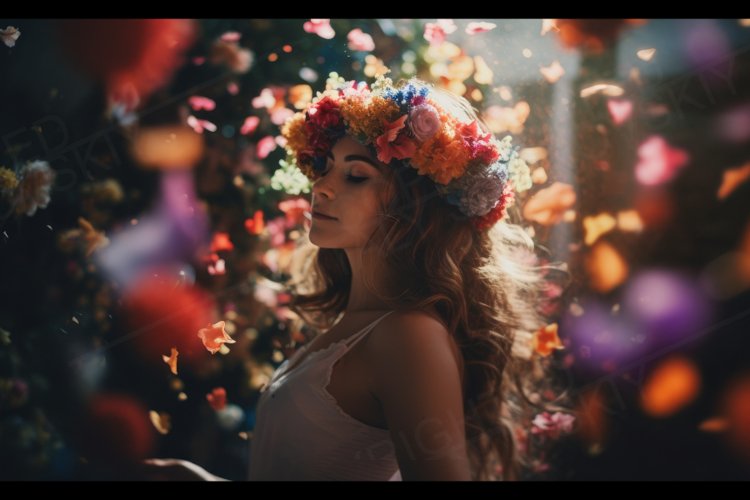 Girl created by a neural network dances among (2673166)