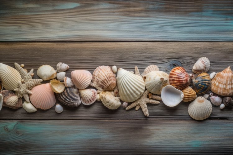 Composition of shells of unique shapes, sizes and (2658069)