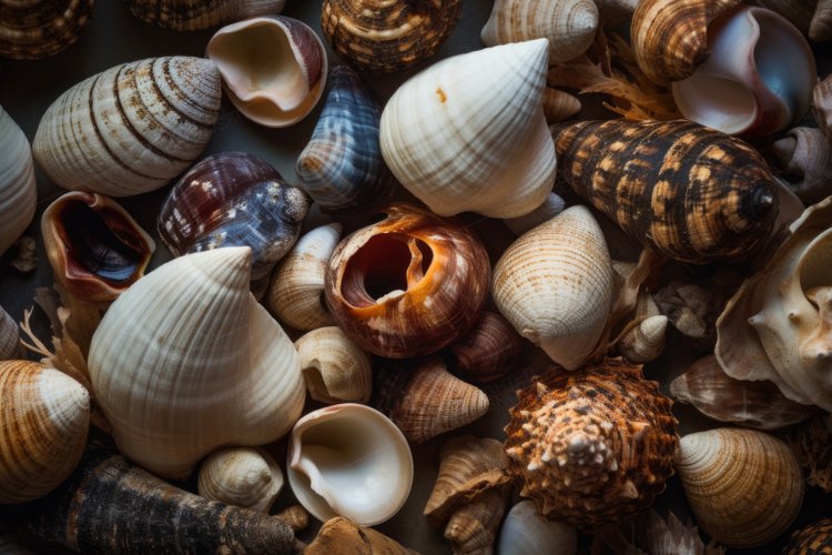 Composition of shells of unique shapes, sizes and (2658071)
