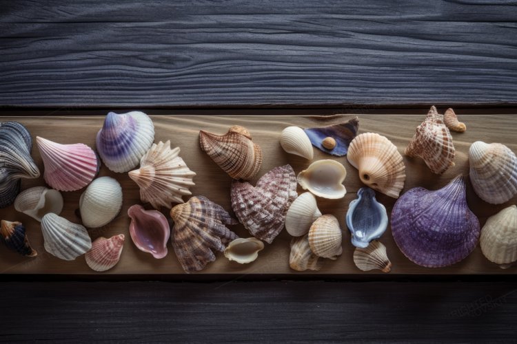 Composition of shells of unique shapes, sizes and (2658073)