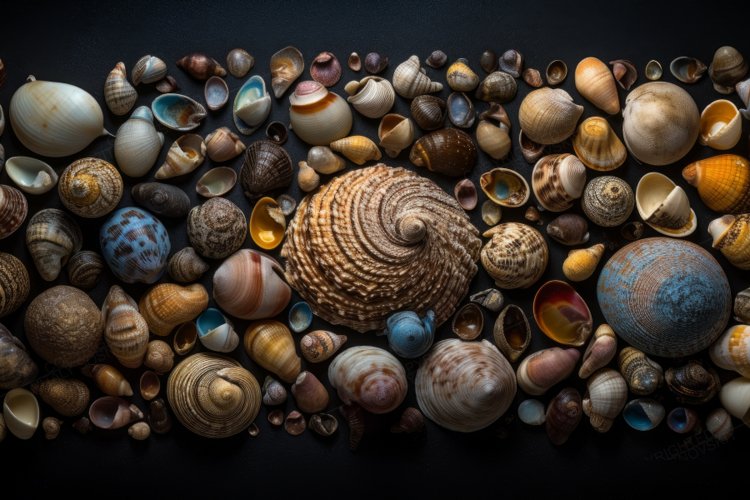 Composition of shells of unique shapes, sizes and (2658075)