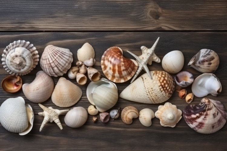 Composition of shells of unique shapes, sizes and (2658080)