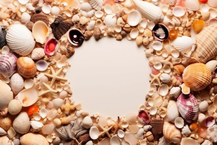 Composition of shells of unique shapes, sizes and (2658093)