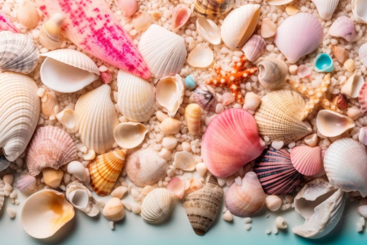 Composition of shells of unique shapes, sizes and (2658095)