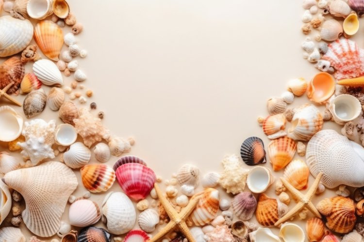 Composition of shells of unique shapes, sizes and (2658105)