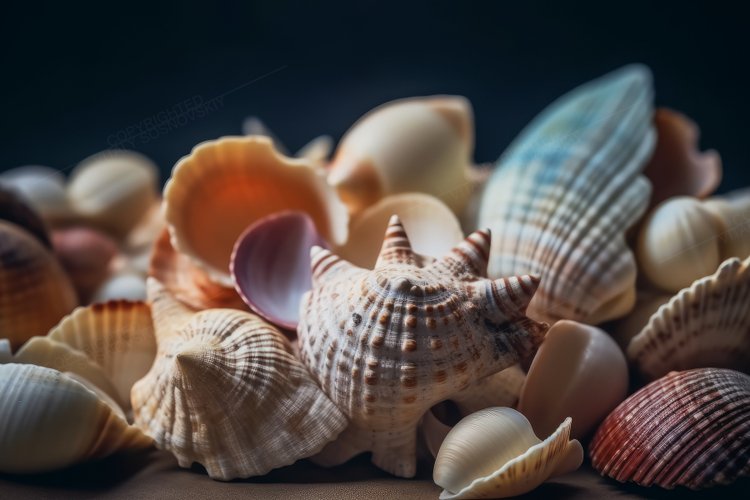 Composition of shells of unique shapes, sizes and (2658122)