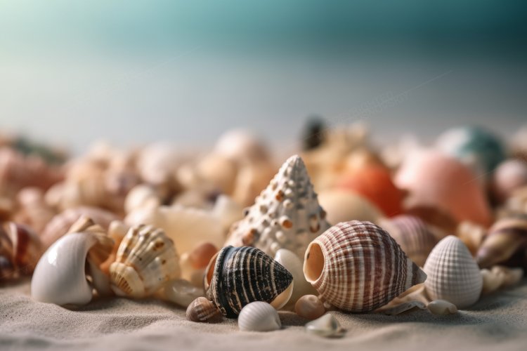 Composition of shells of unique shapes, sizes and (2658123)