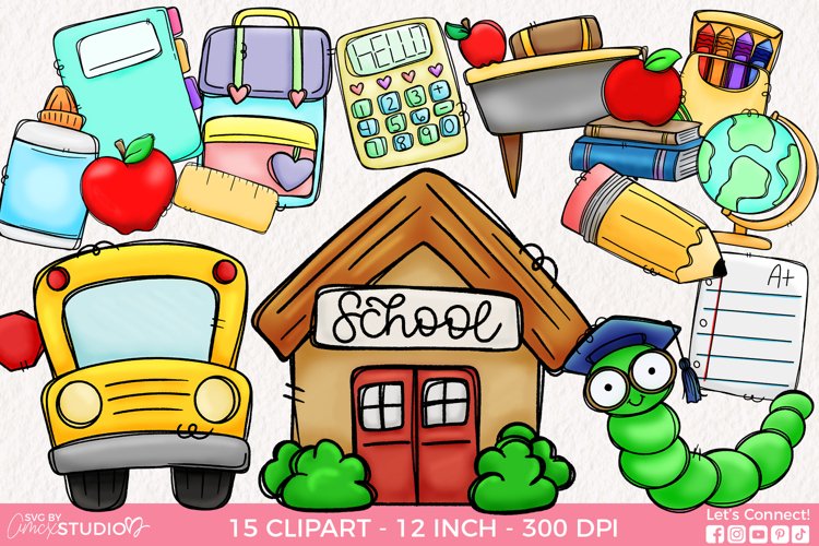 School Clipart Designs School PNG Files