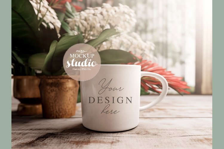 Flat-Lay Coffee Mug Mockup Minimalist