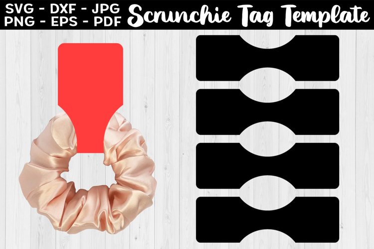 Scrunchie Tag Template SVG, Scrunchie Holder (2721309)