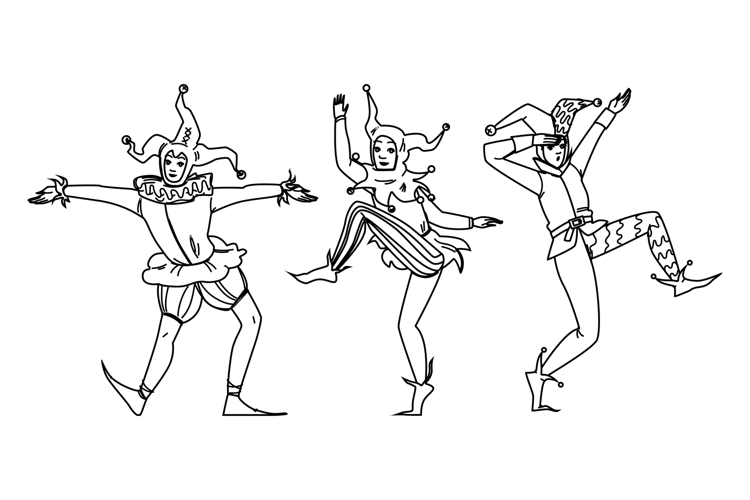 character jester medieval vector (6579343)
