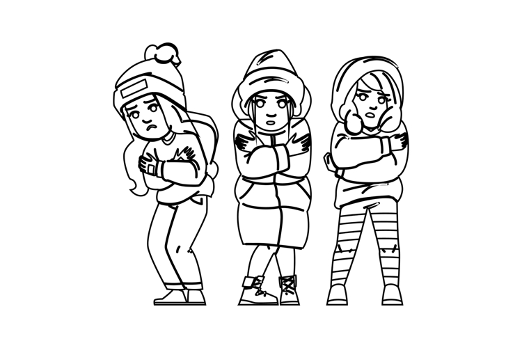 fear kid girl shiver vector