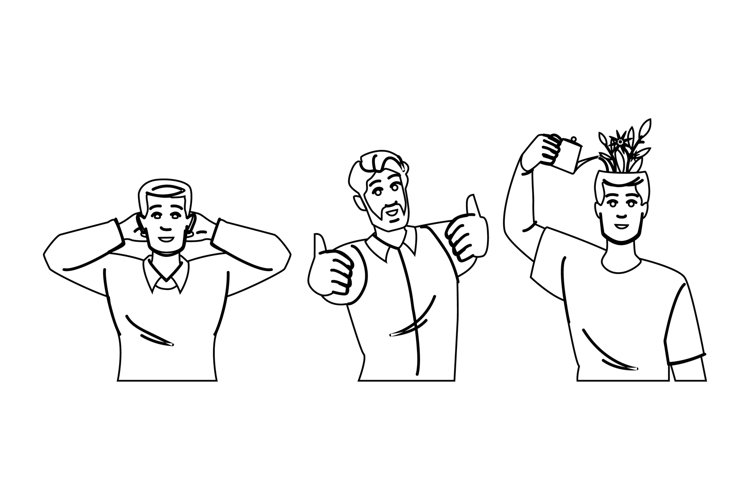 optimism positive thinking man vector (6584521)