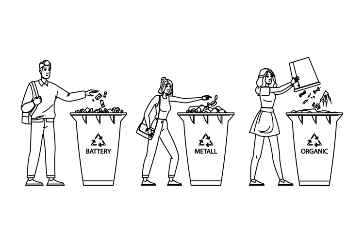plastic sorting garbage vector